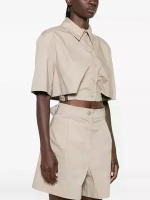 MOUTAKI Tie-fastening Cropped Shirt
