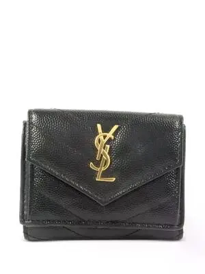 Saint Laurent Small Monogram Envelope Quilted Wallet - Black