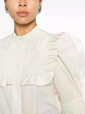 BY MALENE BIRGER Cream Ruffled Puff-sleeve Shirt