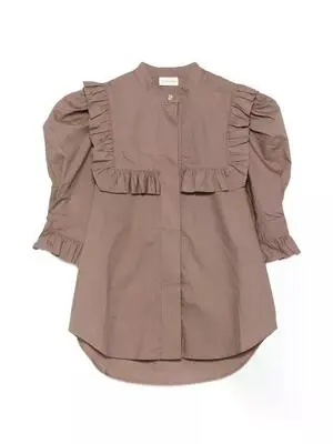 BY MALENE BIRGER Ruffled Puff-sleeve Blouse - Brown