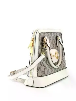 Gucci Horsebit 1955 Top Handle Bag In Gg Coated Canvas - Brown