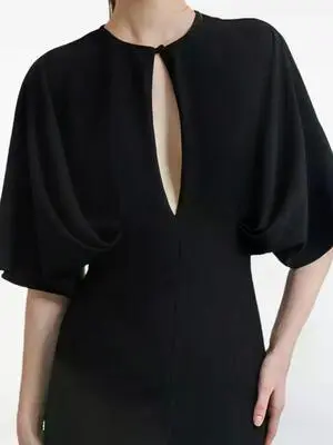 GEMY MAALOUF Cape Sleeve Cutout Floor Length Dress