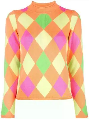 Opening Ceremony Geometric Pattern Mock Neck Pullover
