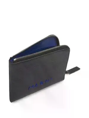 Marni Logo-embroidered Zip-around Wallet