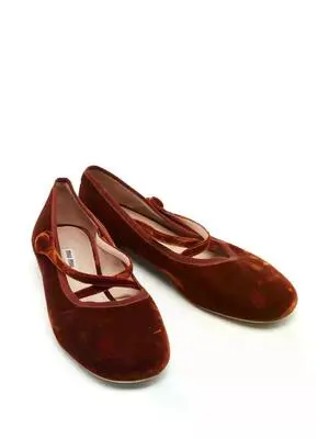 Miu Miu Velvet Mary Jane Ballet Flats
