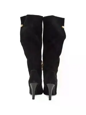 Tory Burch Suede Button-detail Stiletto Boots