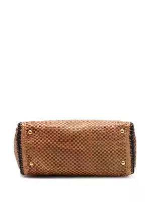 Prada Woven Goatskin Madras Tote Bag