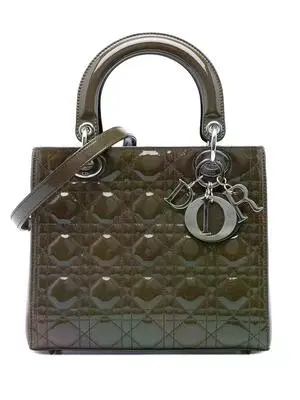 Dior Patent Cannage Lady Satchel - Brown