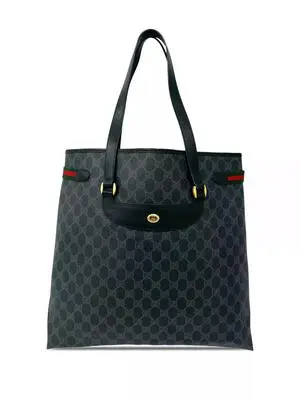 Gucci Gg Supreme Web Tote Bag - Black