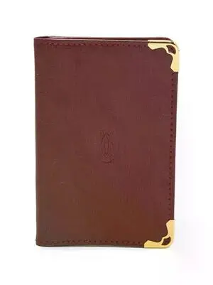 Cartier Must De Burgundy Leather Card Case With Leather Key Ring