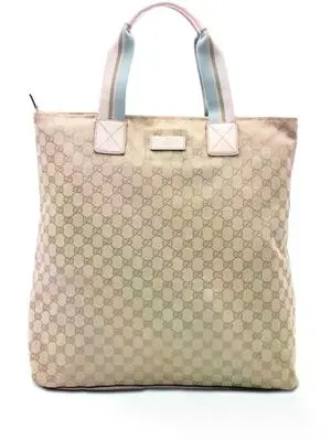 Gucci Gg Canvas Web Vertical Tote Bag - Neutrals