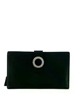 BVLGARI 1990-2020 Leather Continental Bifold Wallet Long Wallets - Black