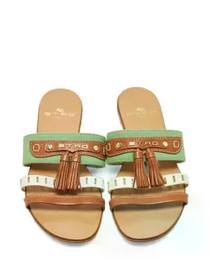 Etro Leather Fringe Slides