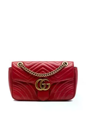 Gucci Gg Marmont Matelassé Shoulder Bag - Red