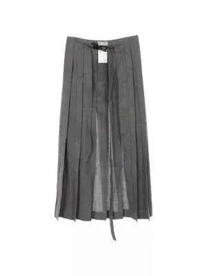 Dior Pleated Wrap Midi Skirt - Grey