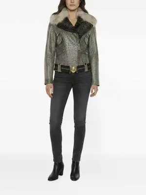 Gucci Belted Fur Collar Jacket