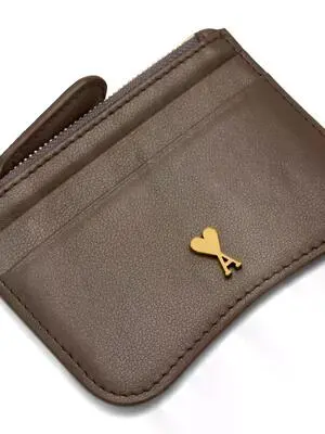 AMI Paris Paris Paris Zipped Cowhide-leather Card Holder