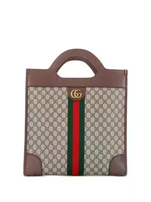 Gucci Ophidia Cut Out Handle Gg Coated Canvas Medium Tote Bag - Brown