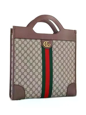 Gucci Ophidia Cut Out Handle Gg Coated Canvas Medium Tote Bag
