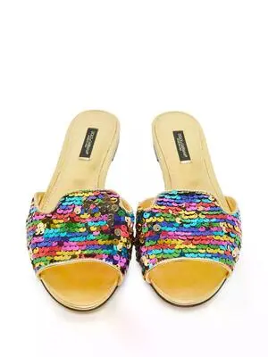 Dolce & Gabbana Embellished Slides - Neutrals
