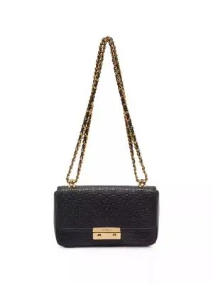 Carolina Herrera Monogram Embossed Push-lock Shoulder Bag - Black