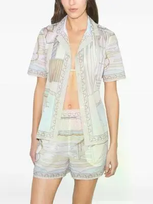 Tory Burch Printed Cotton Camp Shirt