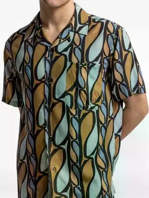 MOSSO SUN WEAR Fish-print Short-sleeve Shirt