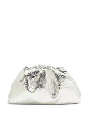 Bottega Veneta The Pouch Embossed Clutch Bag - Silver