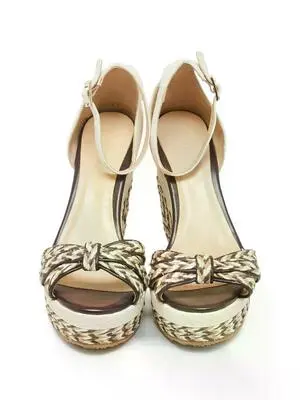 JIMMY CHOO Raffia Wedge Heeled Sandals