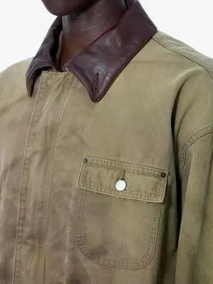 SSSTEIN Contrast-collar Patch-pocket Jacket
