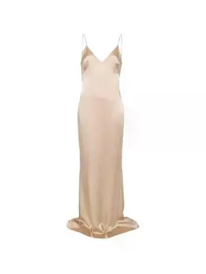TOM FORD Crystal Embellishment Maxi Dress - Neutrals