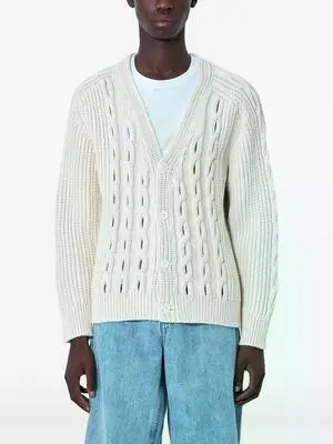 Lacoste Cable-knit Cardigan - Neutrals
