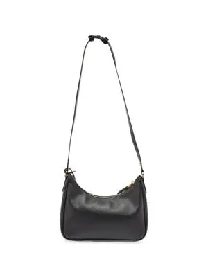 Prada Re-edition Saffiano Leather Shoulder Bag - Black