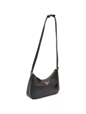Prada Re-edition Saffiano Leather Shoulder Bag - Black