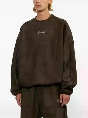 ESSENTIALS Logo-embroidered Suede-effect Sweater