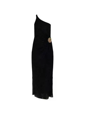 Oseree One-shoulder Lurex Maxi Dress