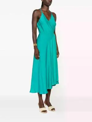 MOUTAKI Sleeveless V-neck Wraparound Midi Dress