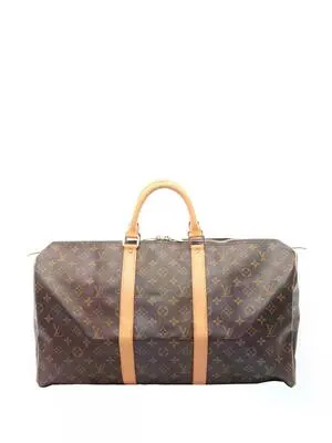 LOUIS VUITTON Monogram Keepall 50 Travel Bag - Brown
