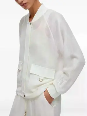 Liu Jo Beige Mesh Bomber Jacket