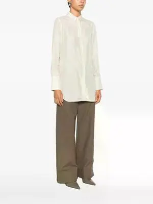 BY MALENE BIRGER Cream White Slub Texture Shirt