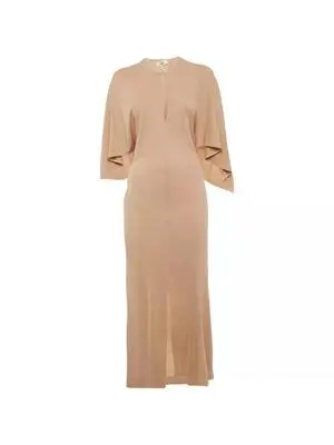 Chloé Beige Jersey Cape-style Overlay Maxi Dress
