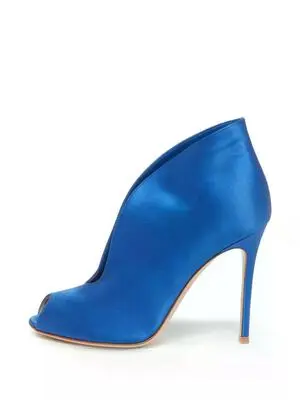 GIANVITO ROSSI Satin Peep-toe Ankle Boots