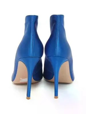 GIANVITO ROSSI Satin Peep-toe Ankle Boots
