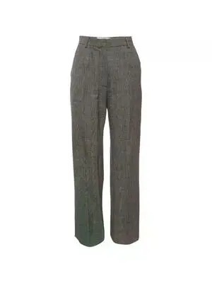 Max Mara Glen Plaid Virgin Wool Trousers