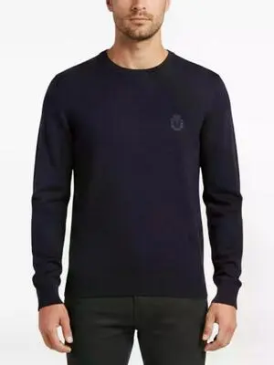 BILLIONAIRE Embroidered Crewneck Sweater - Blue