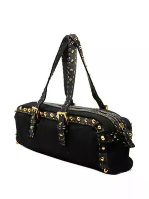 Fendi Selleria Studded Canvas Bauletto Handbag
