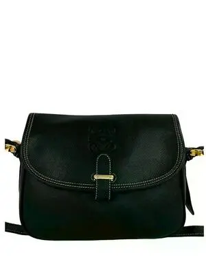 Loewe Leather Anagram Crossbody Bag - Black
