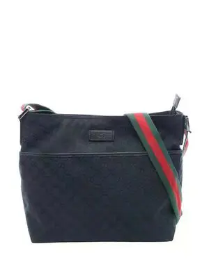 Gucci Gg Canvas Web Crossbody Bag - Blue