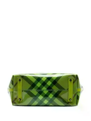 Burberry Patent Trimmed Supernova Check Coated Canvas Tote Bag