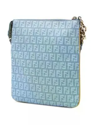 Fendi Zucchino Coated Canvas Forever Crossbody Bag - Blue